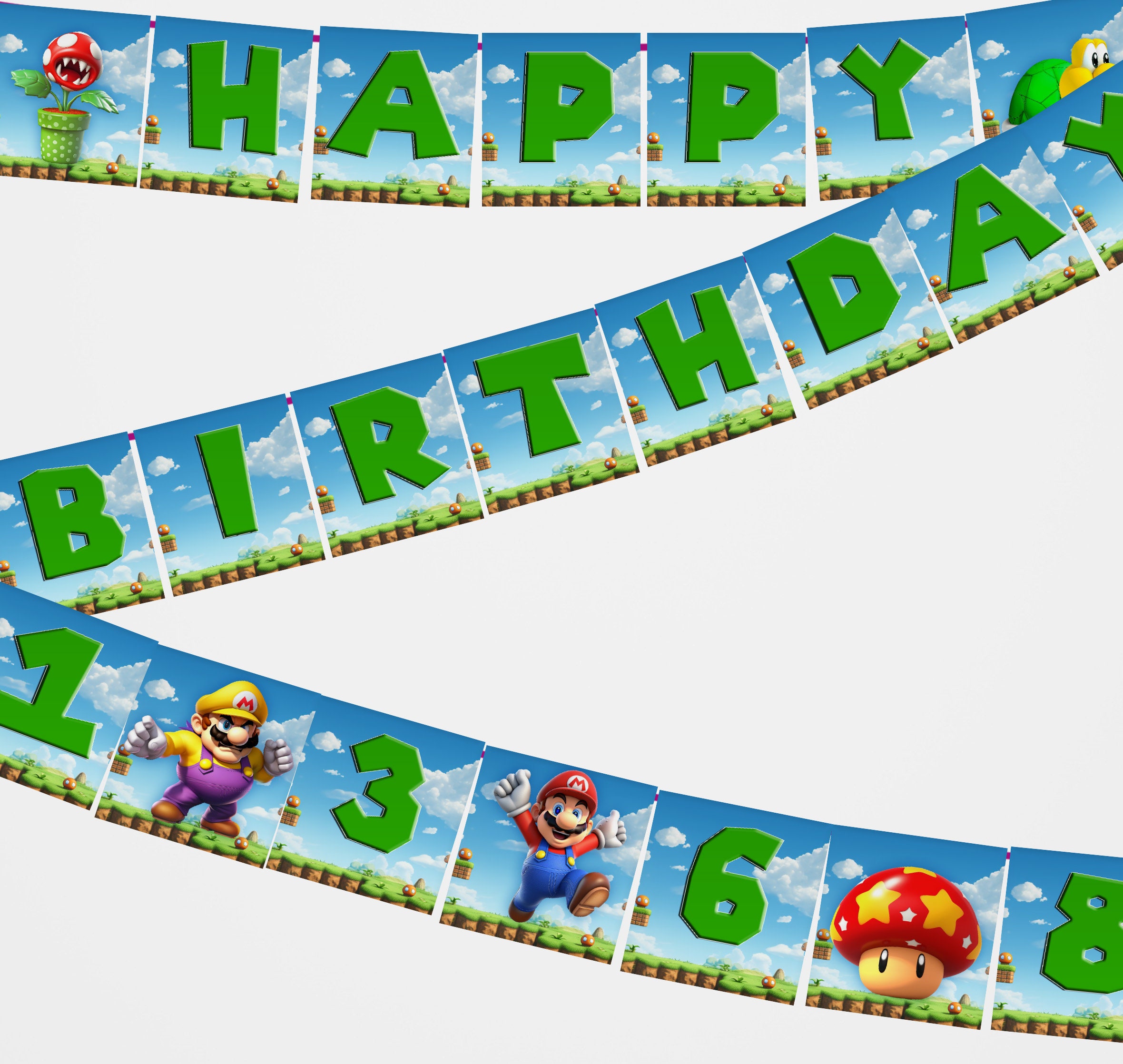 Super Mario Party Custom Banner Template, Mario Birthday Party Banner ...