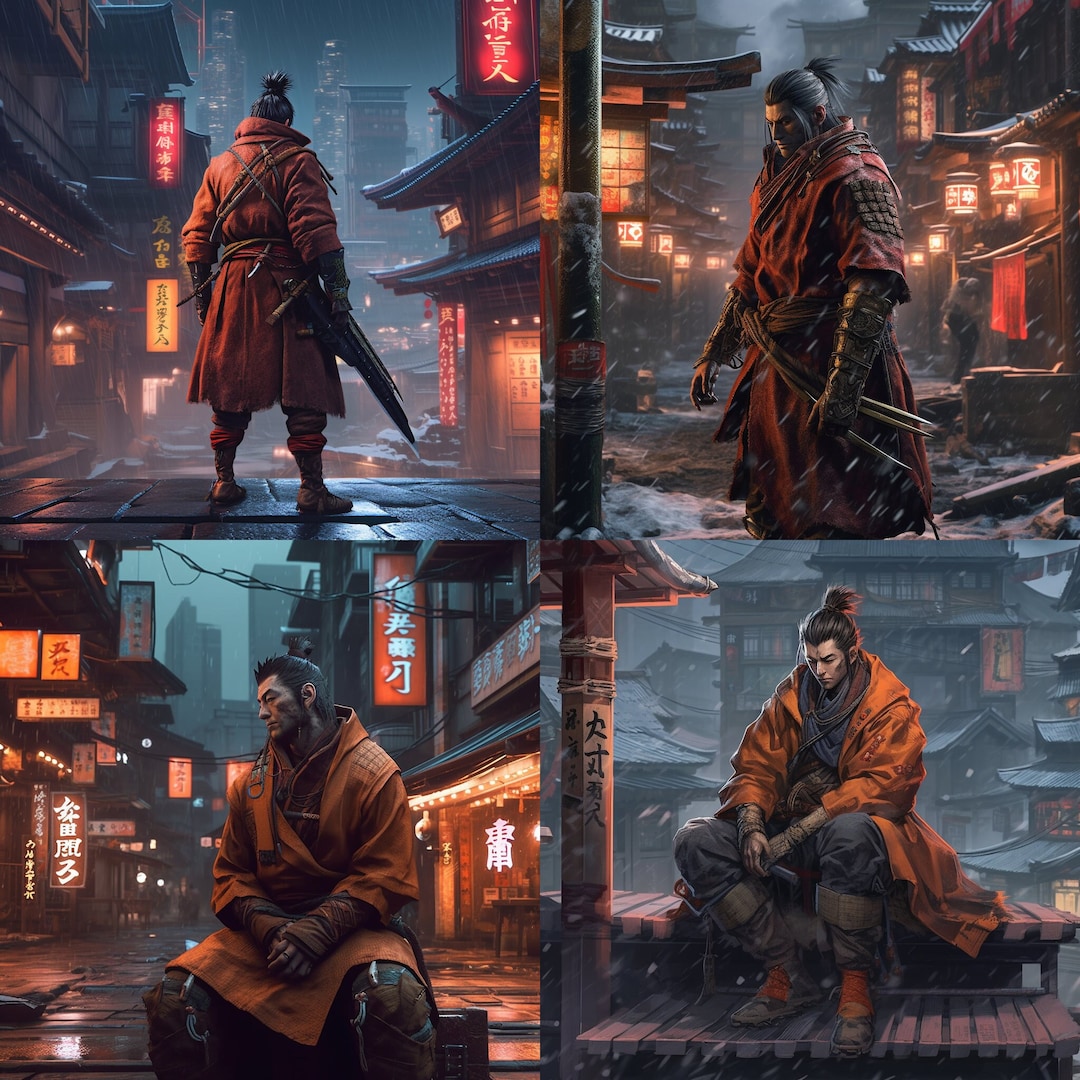 Cyberpunk Shadows: Sekiro-inspired Cyberpunk Wallpaper and Aesthetic Background - Digital ...