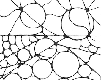 Circle Neurographic Coloring Page - Etsy