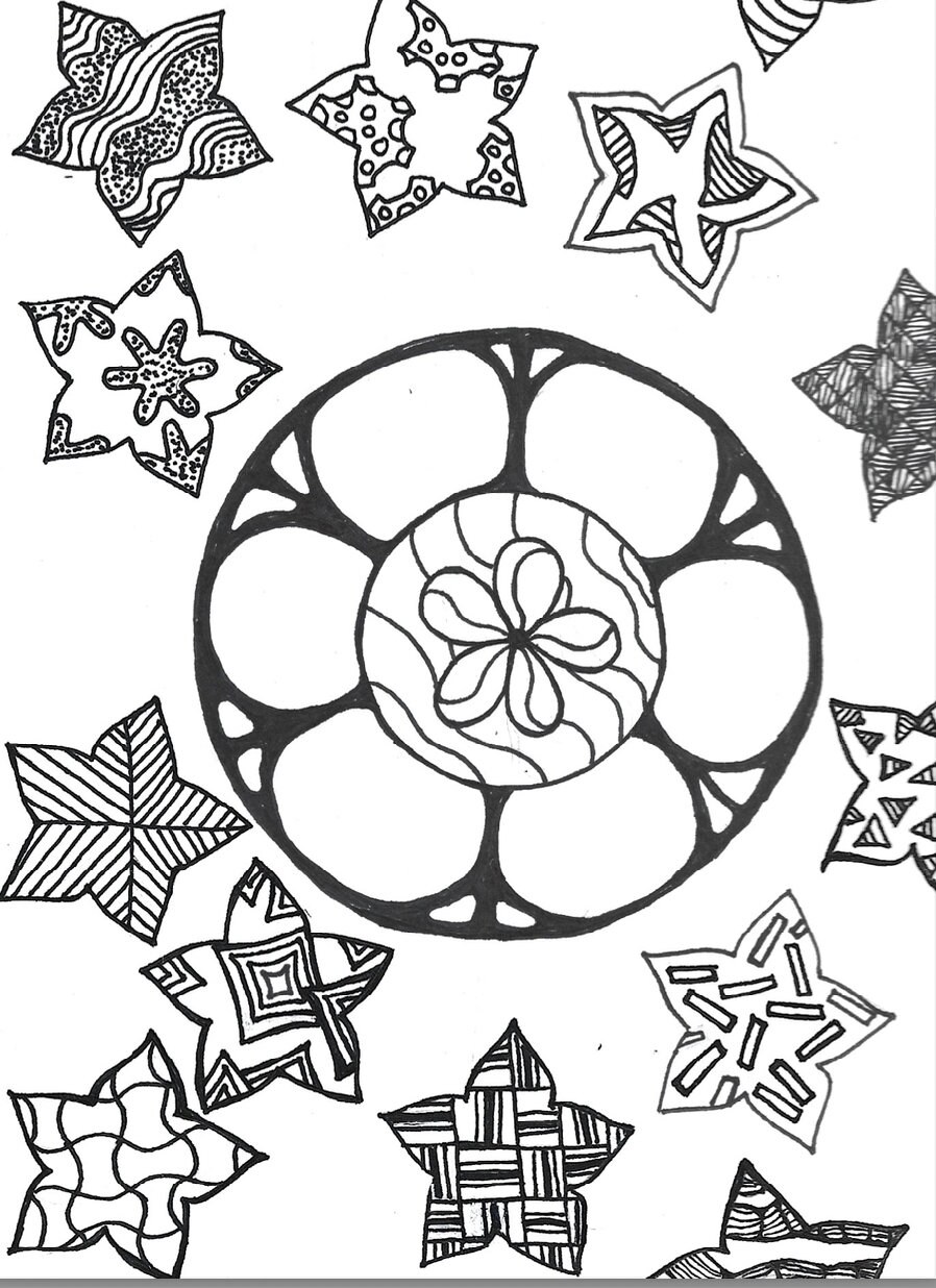 Mandala Zen Doodle Coloring Page - Etsy