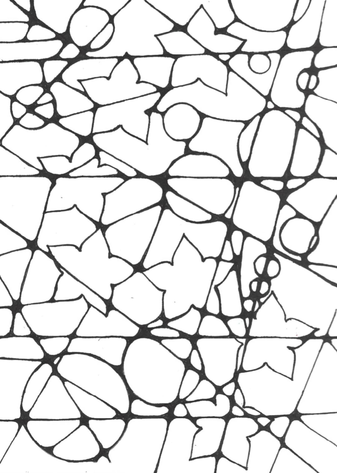 Flower Chain Neurographic Coloring Page - Etsy