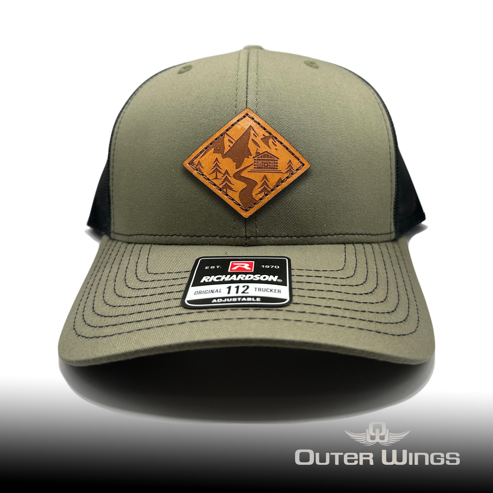 Leather Patch Richardson 112 Hat, Cabin in the Woods Mesh Back ...
