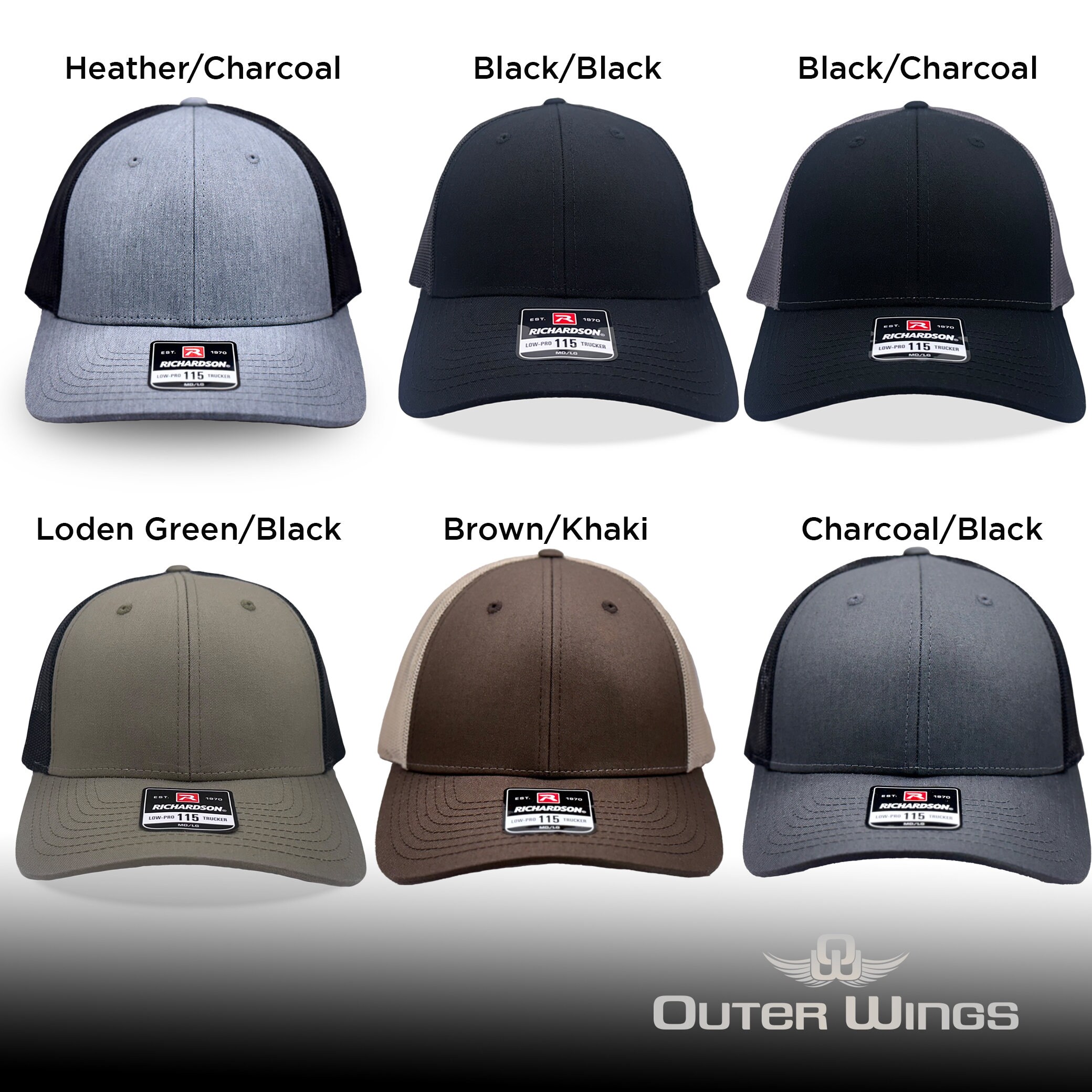 10 Custom 115 Hats at 24.95, Sewn Richardson 115, Mesh Adjustable ...