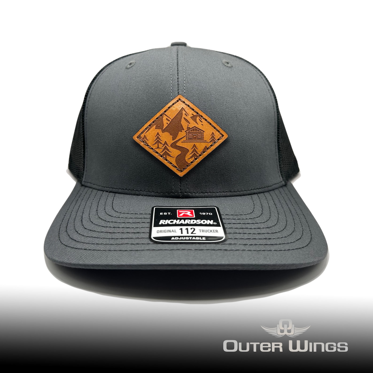 Leather Patch Richardson 112 Hat, Cabin in the Woods Mesh Back ...