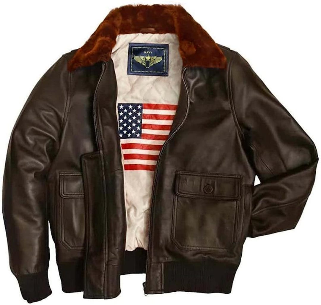 G1 Military RAF Aviator WWII Cockpit Pilot Brown Cowhide Bomber Jacket ...