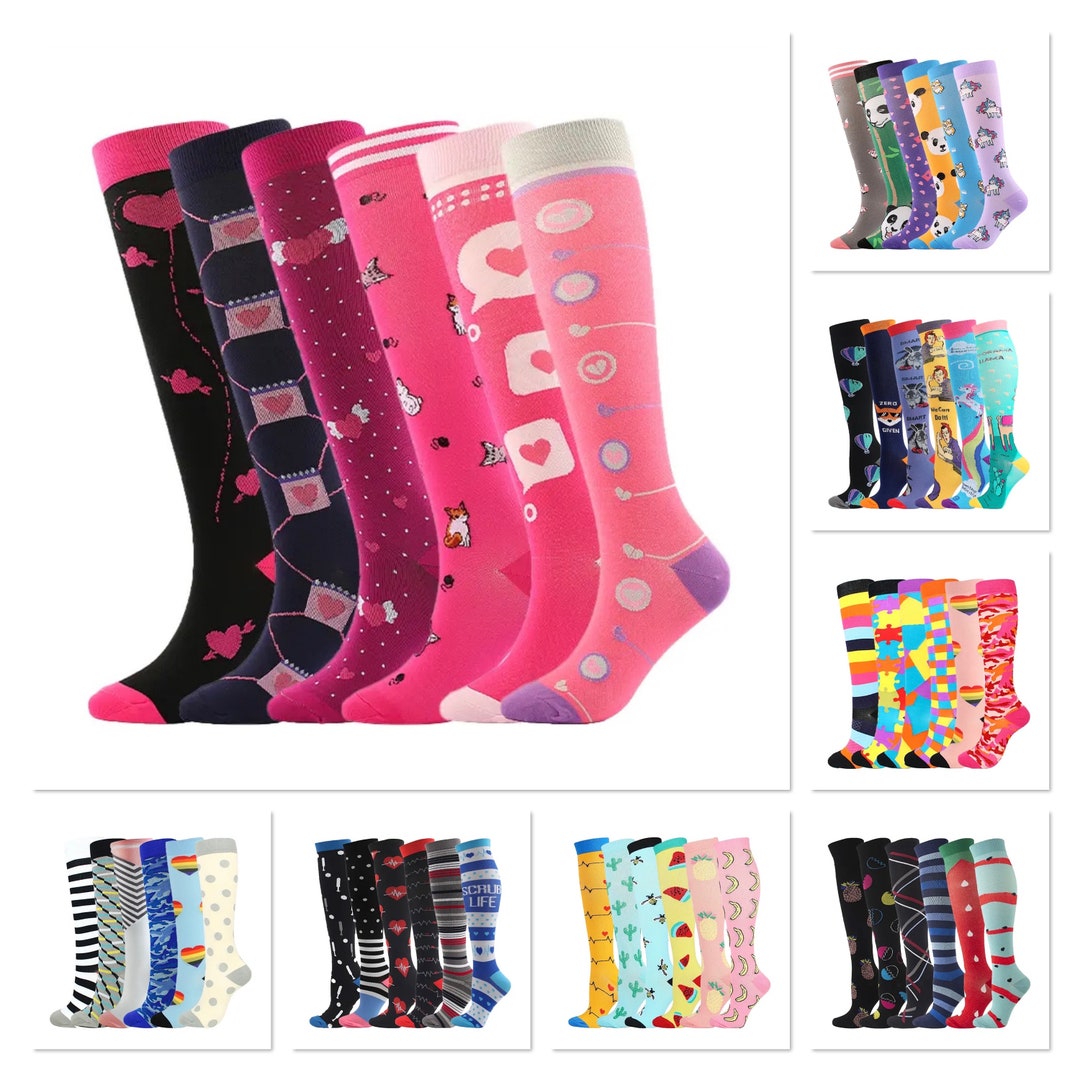 6 Pair Set Compression Stockings - Etsy UK