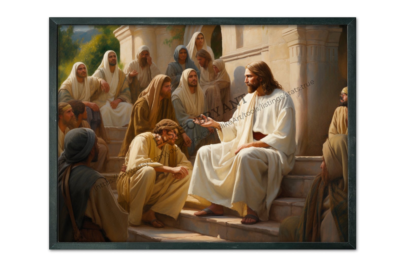 A Painting of Jesus Christ Teaching the Gospel - Etsy