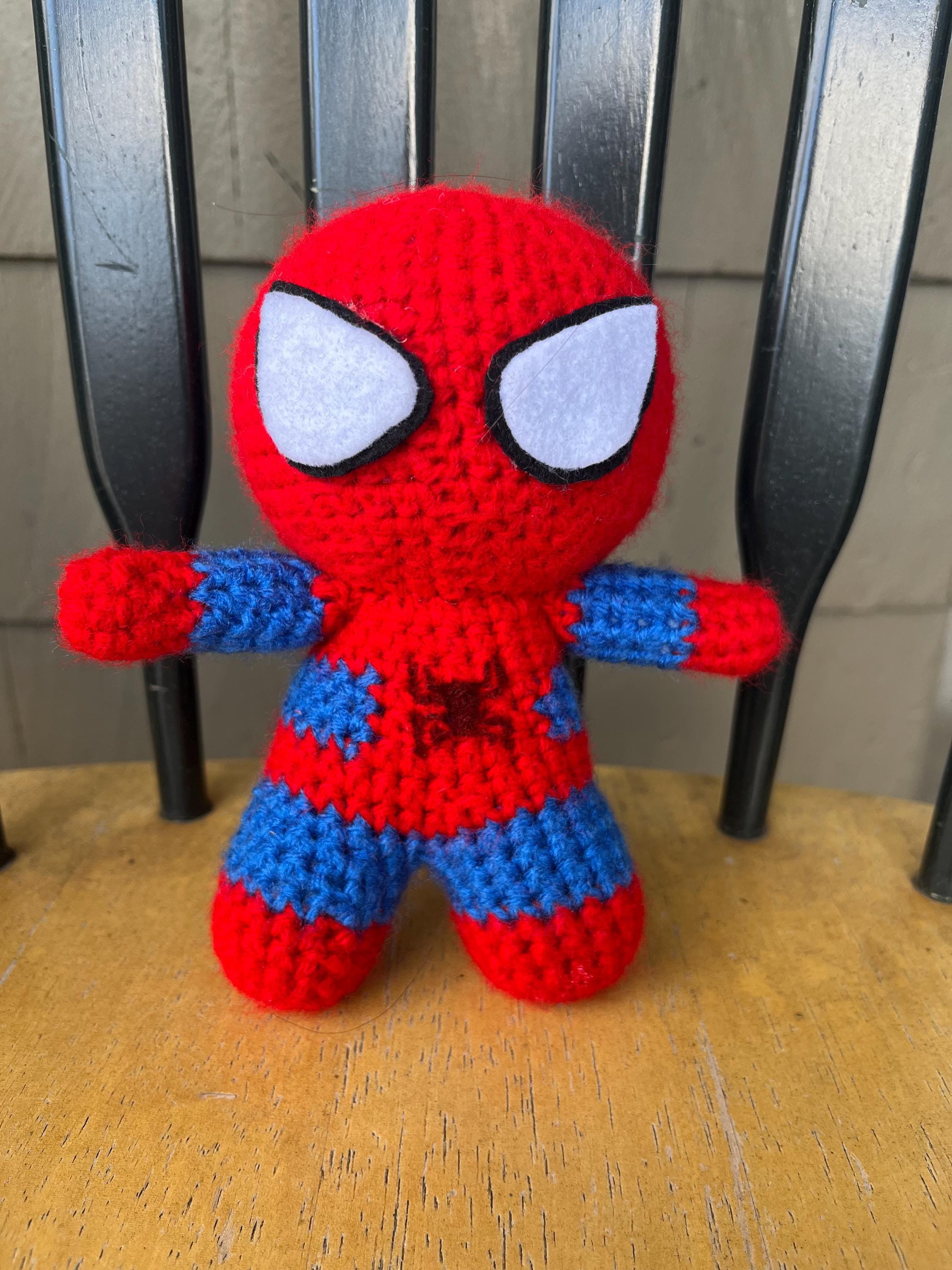 Crochet Spiderman Amigurumi: 6" Acrylic Yarn Spider-man - Etsy