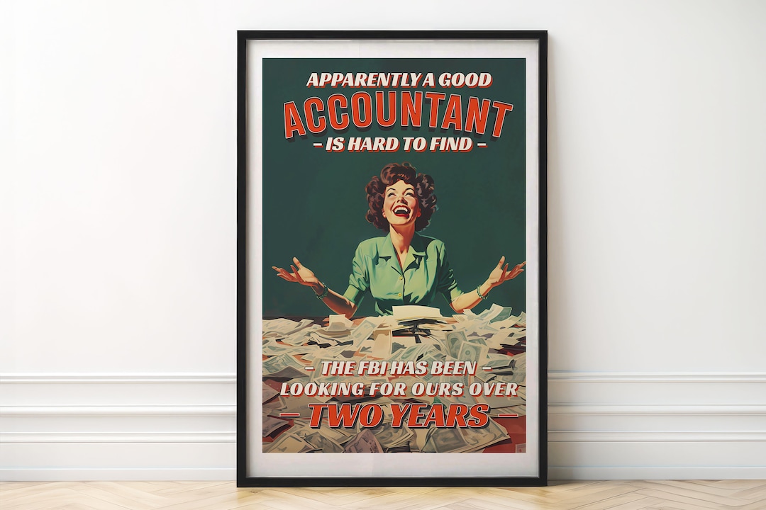 Vintage Accountant Poster Funny Retro Wall Decor Quote Poster for Home ...