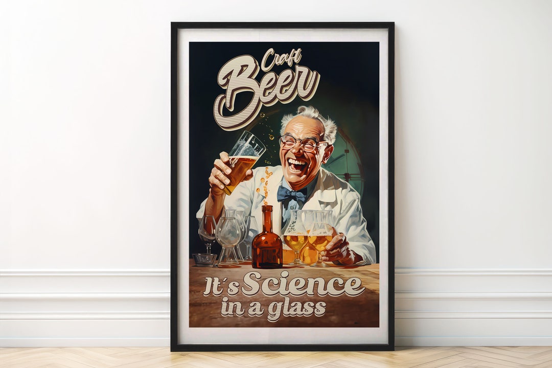 Vintage Beer Poster Funny Retro Wall Decor Quote Poster for Home, Pub ...
