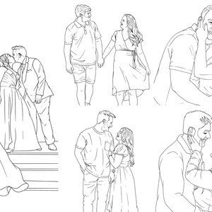 Custom Line Drawing for Couples - Unique Anniversary, Wedding, Birthday ...