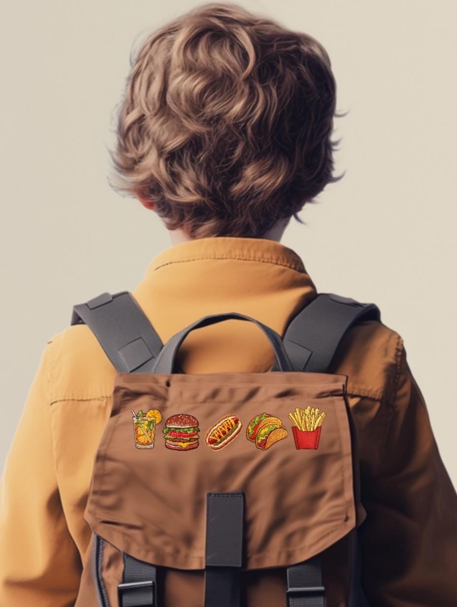 Fast Food Embroidered Patches PNG Pack, Food Patches for Design ...