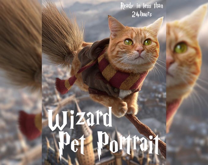 Potter Pets - Hermione & Crookshanks: Art Print - Etsy