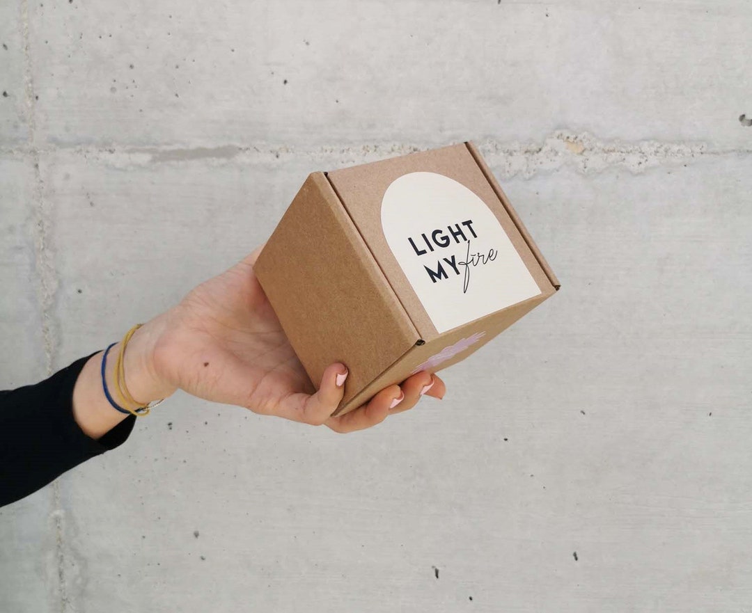 Small Cardboard Box 10x10x10 Cm With Personalized Sticker for Your ...