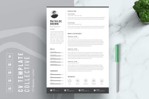 5 Page Resume Template and Cover Letter References Template for Word DIY Printable the milky Way ...