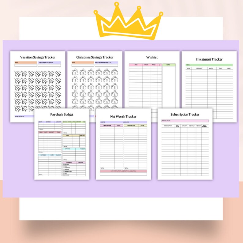 EDITABLE Rainbow Colourful Budget Finance Canva Planner Bundle ...