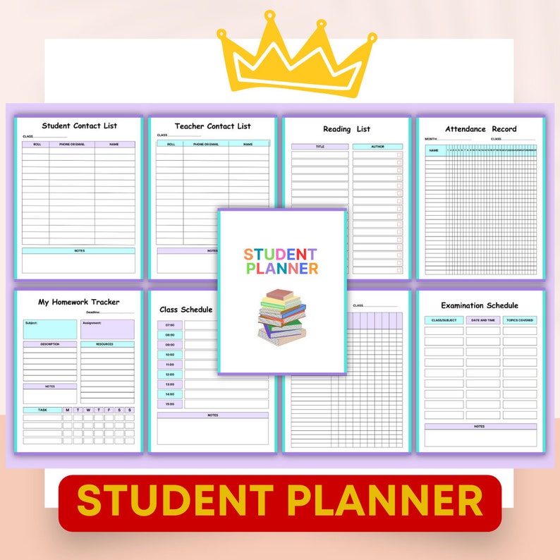 EDITABLE Student Planner Canva Template Printable, Teacher Planner ...