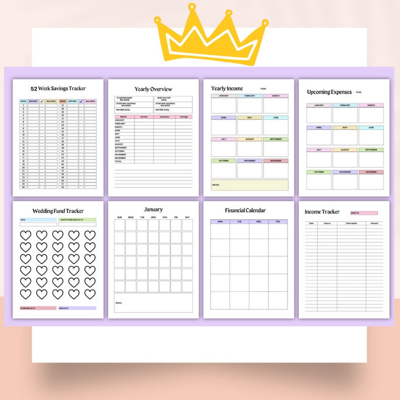 EDITABLE Rainbow Colourful Budget Finance Canva Planner Bundle ...
