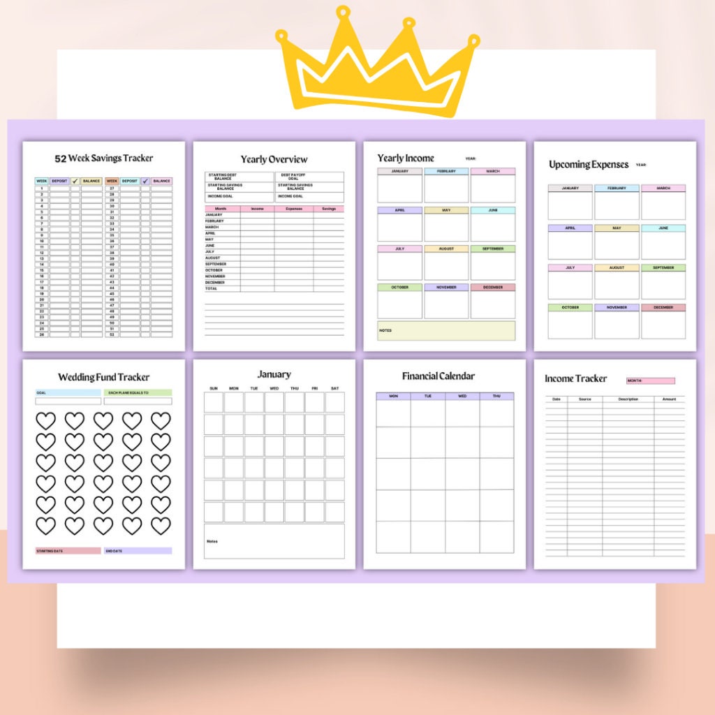 EDITABLE Rainbow Colourful Budget Finance Canva Planner Bundle ...