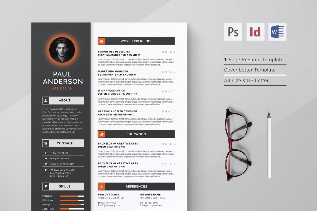 RESUME TEMPLATE Word. Professional Resume Template. Minimalist ...