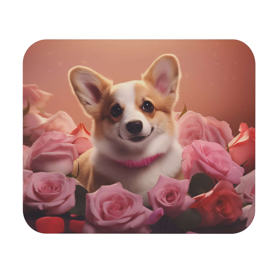 Corgi and Roses Mouse Pad, Mother's Day Gift, Corgi Lovers Decor, Dog ...