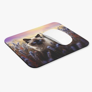 Siamese Cat Mouse Pad, 9x8 Mouse Pad (rectangle), Blue Eyed Cat Mouse Pad, Desk Accessory , Gift ...