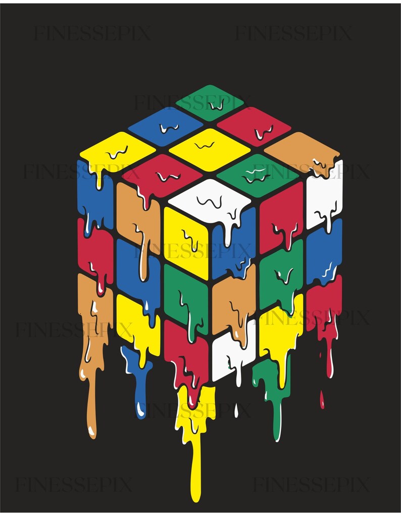 Rubik Cube Print Png ,t Shirt Sublimation, Tipsy Png,colourful Prin Png ...