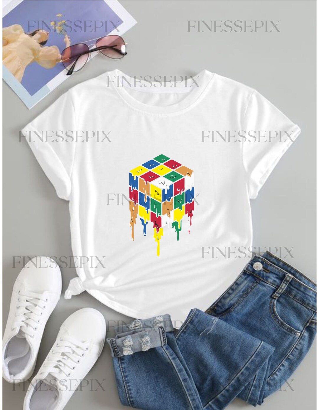 Rubik Cube Print Png ,t Shirt Sublimation, Tipsy Png,colourful Prin Png ...