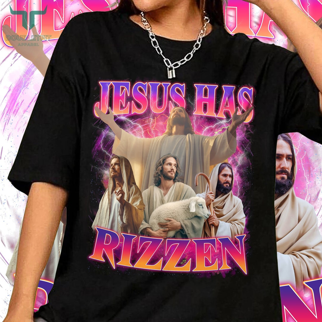 Jesus Has Rizzen Vintage Retro 90s Graphic Funny Easter Day Oversized ...