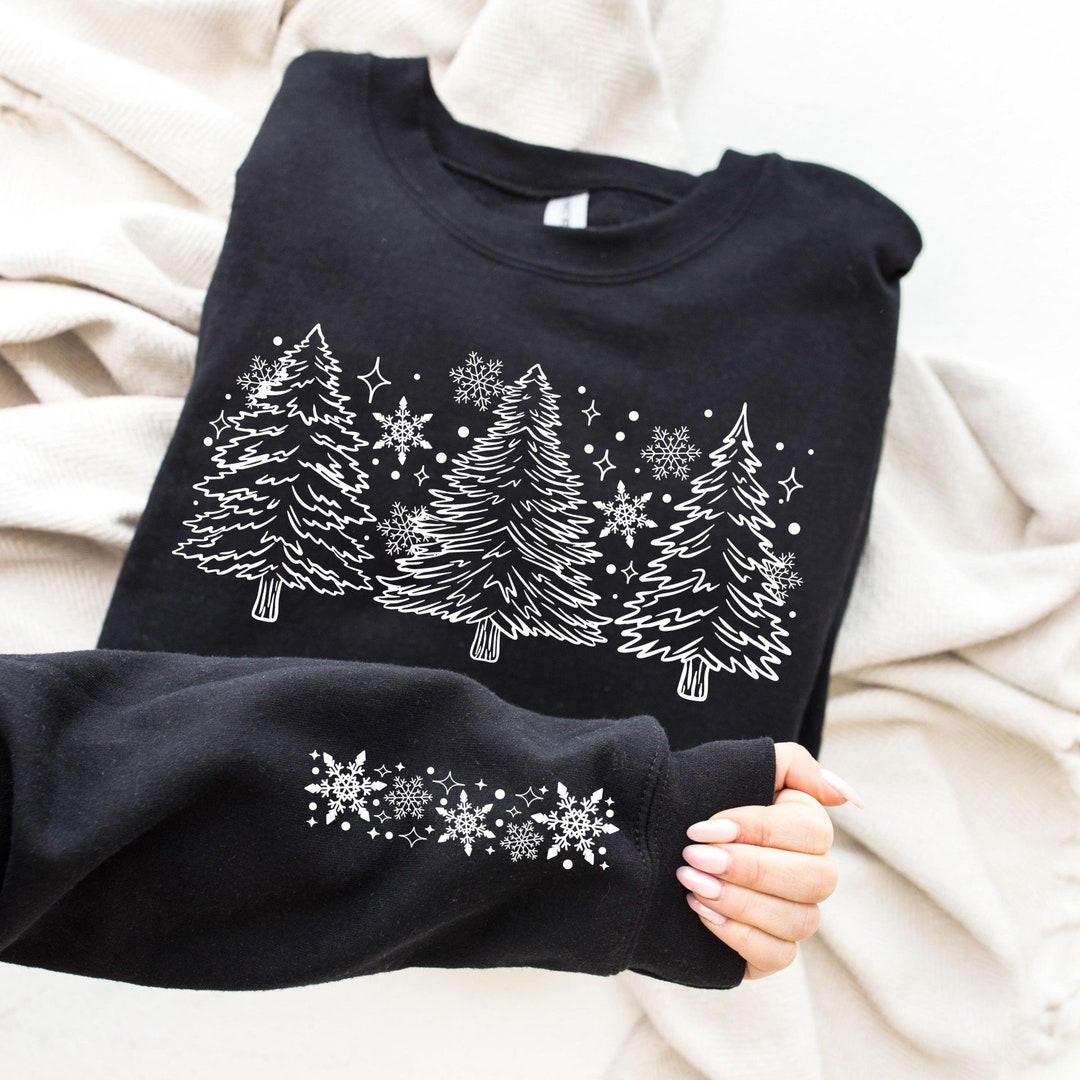 Comfort Colors® Snow Tree Shirt, Christmas Tree Shirt, Winter Long ...