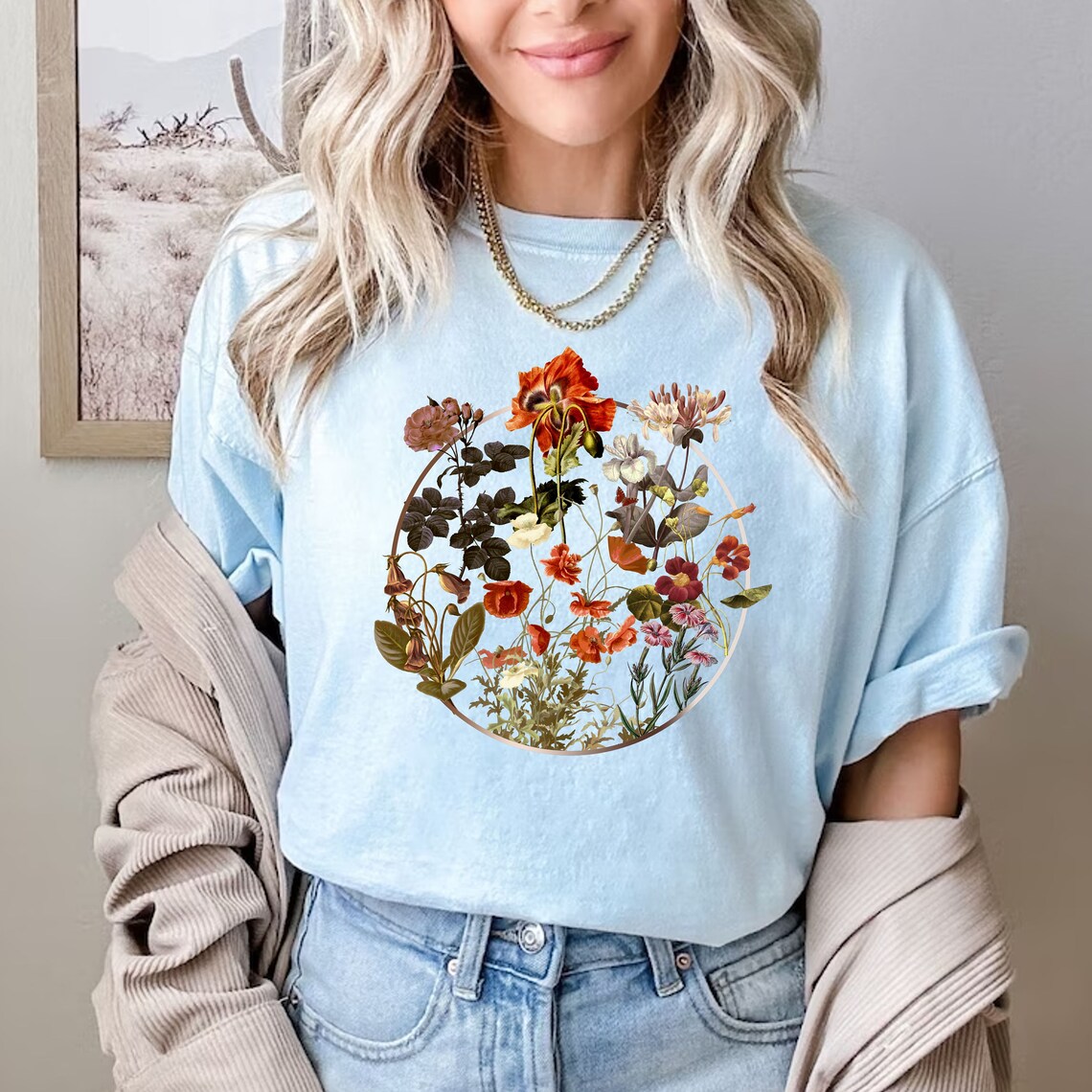 Comfort Colors® Flower Shirt, Vintage Flower Shirt, Flower Lower Shirt ...