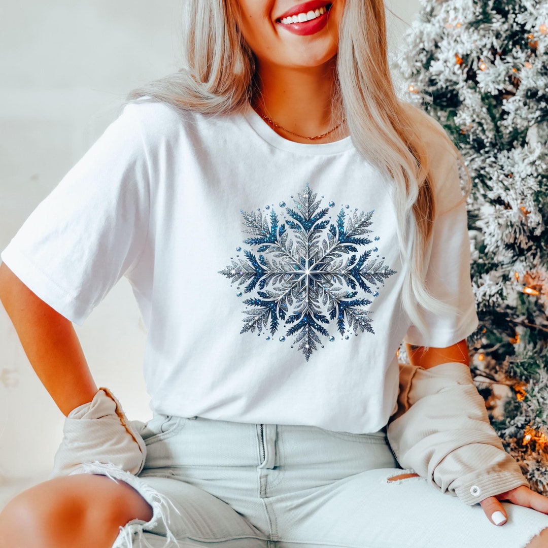 Comfort Colors® Snowflake T-shirt, Snowflake Winter Christmas Shirt ...
