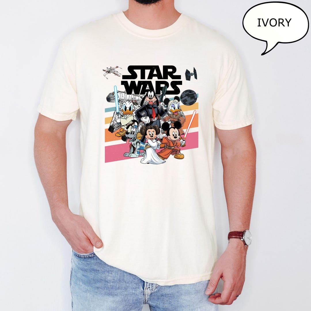 Comfort Colors® Retro Star Wars Shirt, Mickey and Friends Star Wars ...