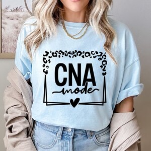 Comfort Colors® Personalized CNA Nurse Shirt, Leopard Cna Mode Shirt ...