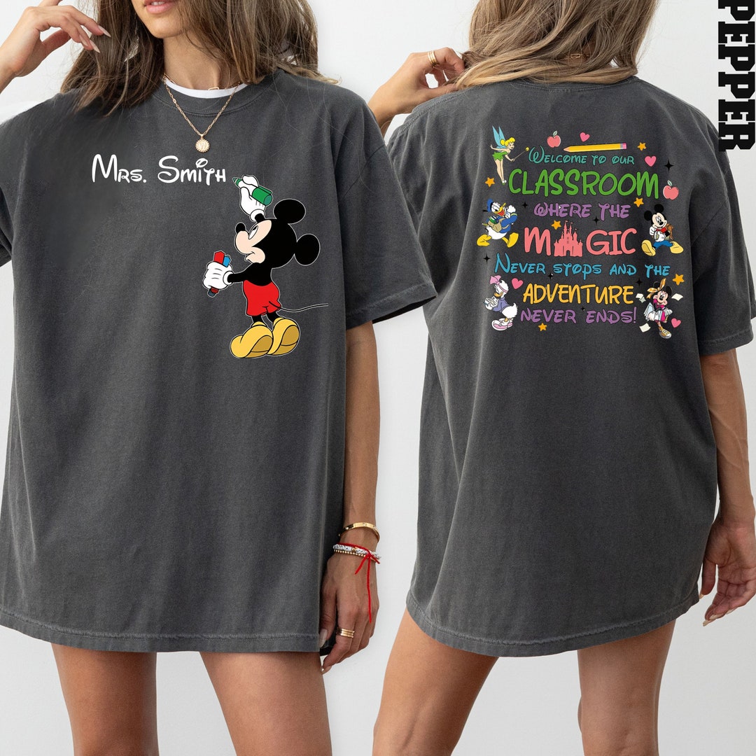 Comfort Colors® Custom Disney Teacher Shirt, Personalized Teacher Gift ...
