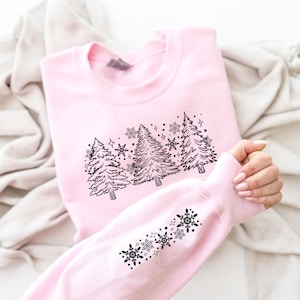 Comfort Colors® Snow Tree Shirt, Christmas Tree Shirt, Winter Long ...
