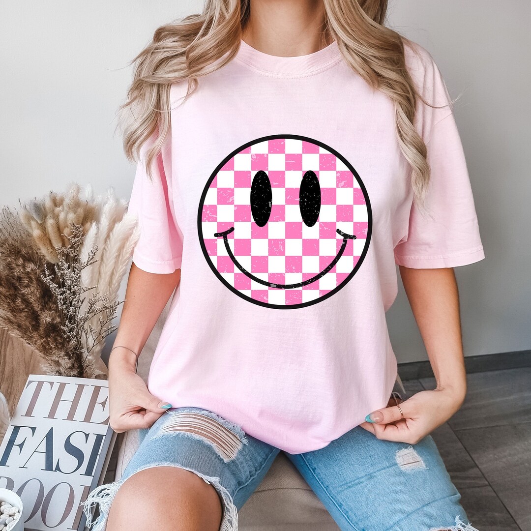 Comfort Colors® Checkered Face Shirt, Face Shirt, Checkered Shirt ...