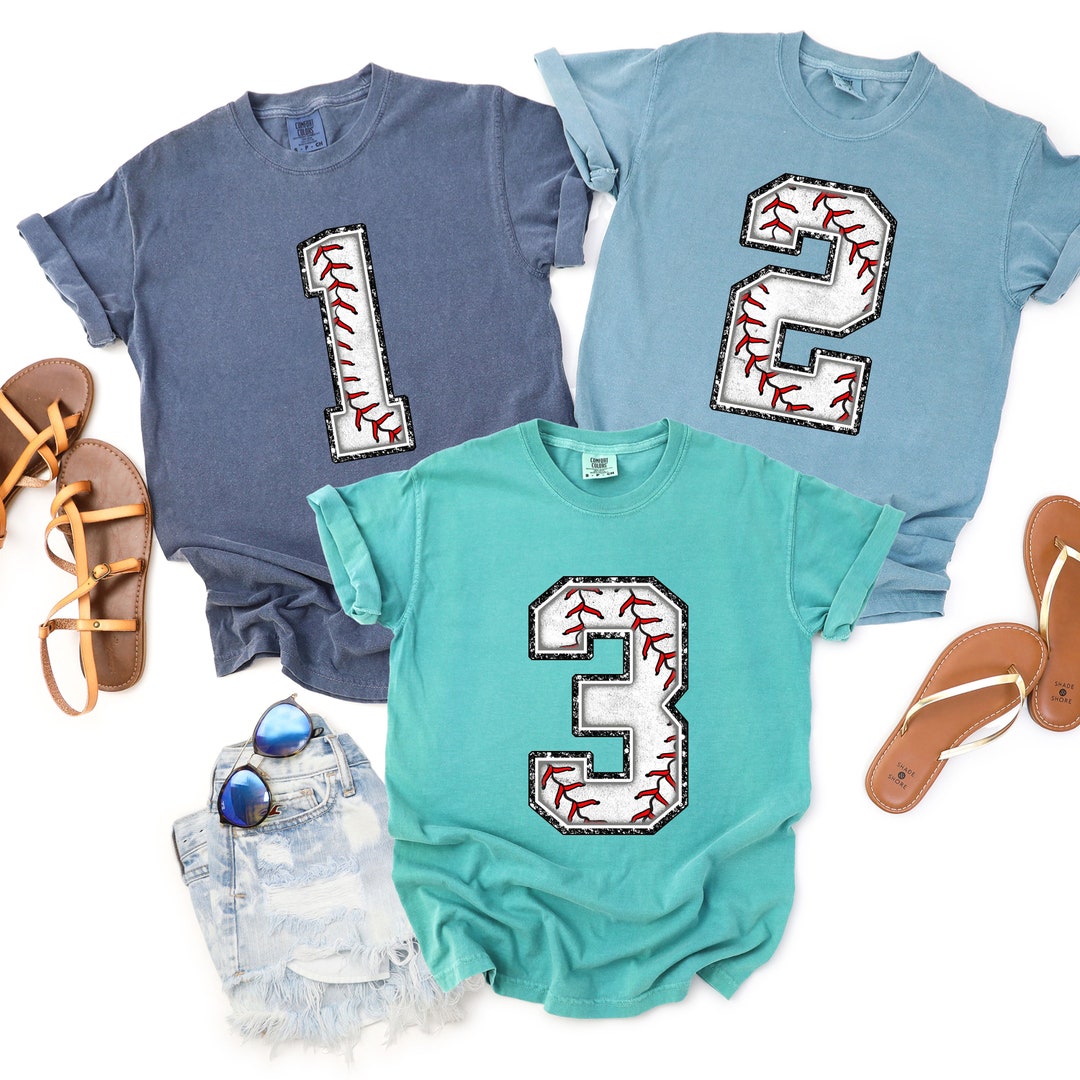Comfort Colors® Baseball Numbers T Shirt, Custom Baseball Tee ...