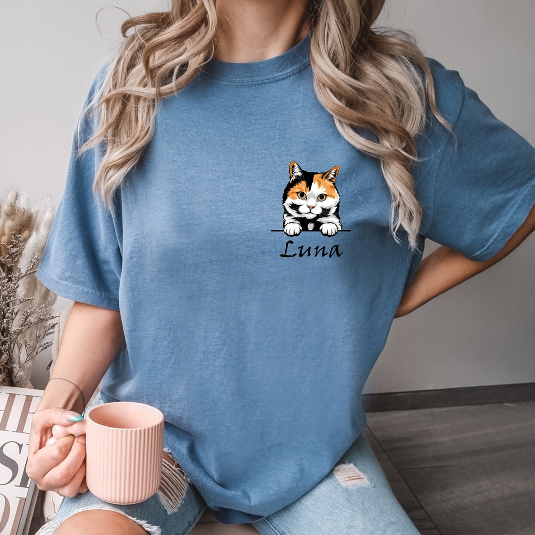 Comfort Colors® Cat Owner T-shirt, Custom Cat Shirt, Cat Lovers Shirt ...