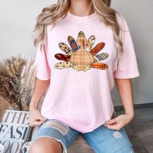 Comfort Colors® Patchwork Turkey Shirt, Thanksgiving Turkey Shirt, Thanksgiving Shirt, Gift for ...