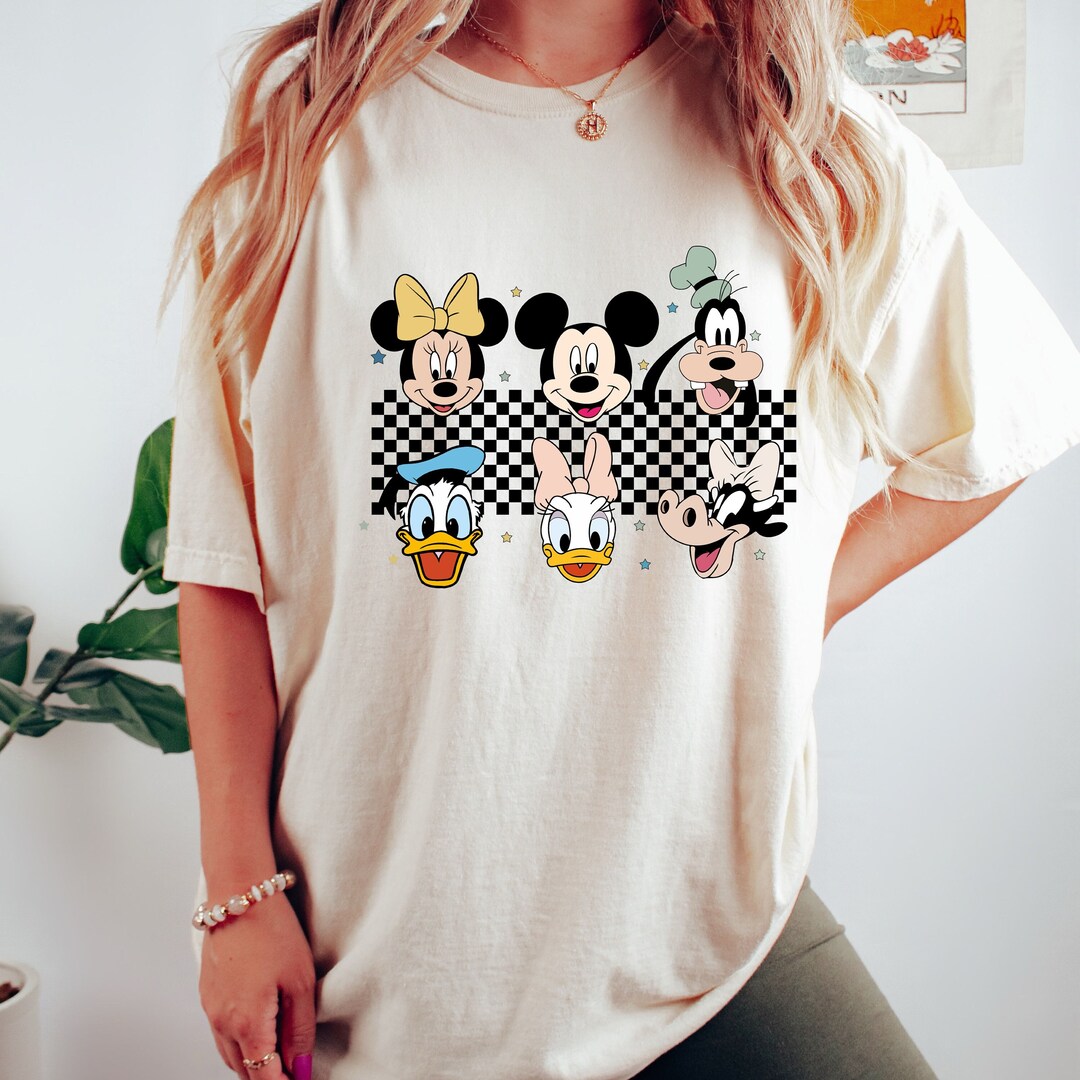 Comfort Colors® Checkered Mickey and Friends Shirt, Mickey Shirt ...