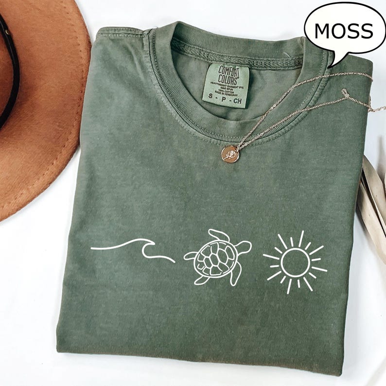 Comfort Colors® Ocean Turtle Sun T-shirt, Summer Shirt, Gift for Women ...