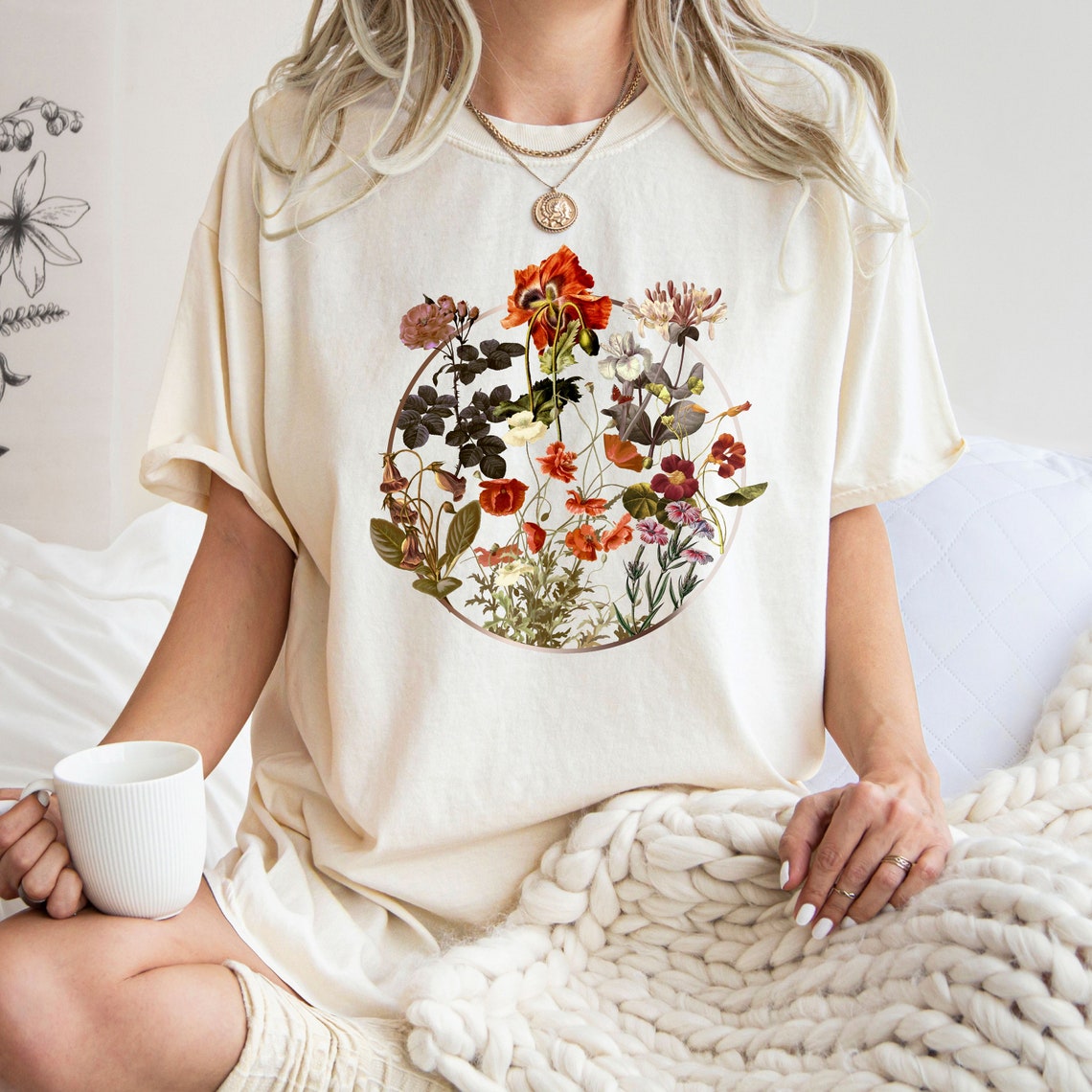 Comfort Colors® Flower Shirt, Vintage Flower Shirt, Flower Lower Shirt ...