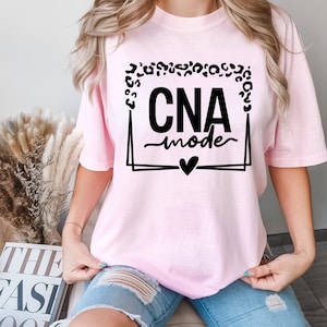 Comfort Colors® Personalized CNA Nurse Shirt, Leopard Cna Mode Shirt ...