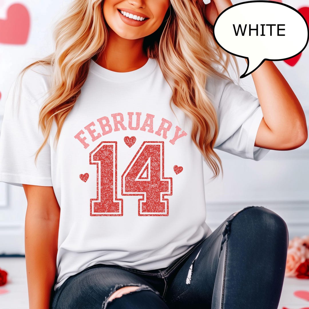 Comfort Colors® Retro February 14 T-shirt, Valentines Day Shirt ...