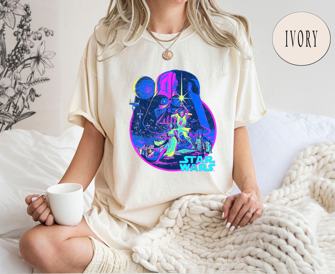 Comfort Colors® Retro Star Wars Shirt, Star Wars Bright Classic Neon ...