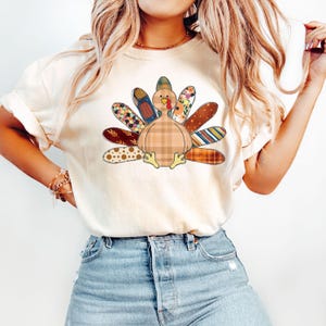 Comfort Colors® Patchwork Turkey Shirt, Thanksgiving Turkey Shirt, Thanksgiving Shirt, Gift for ...
