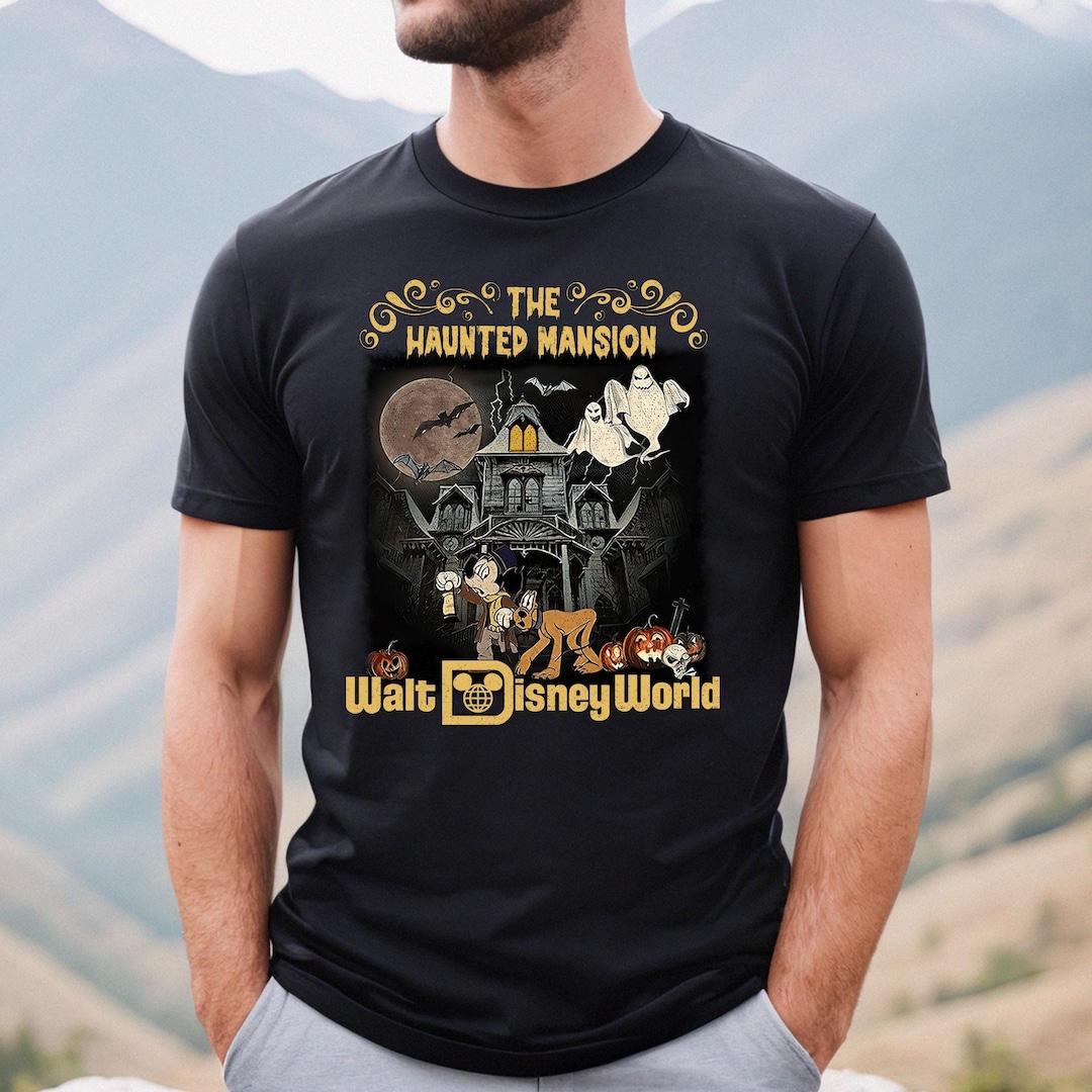 Comfort Colors® Haunted Mansion Shirt, Mickey and Pluto Haunted Mansion ...