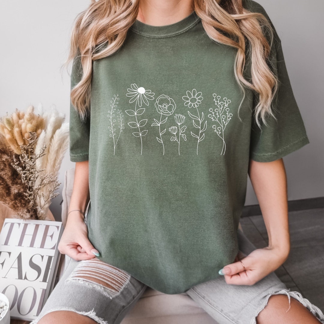 Comfort Colors® Wildflowers T-shirt, Botanical Shirt, Floral T-shirt ...