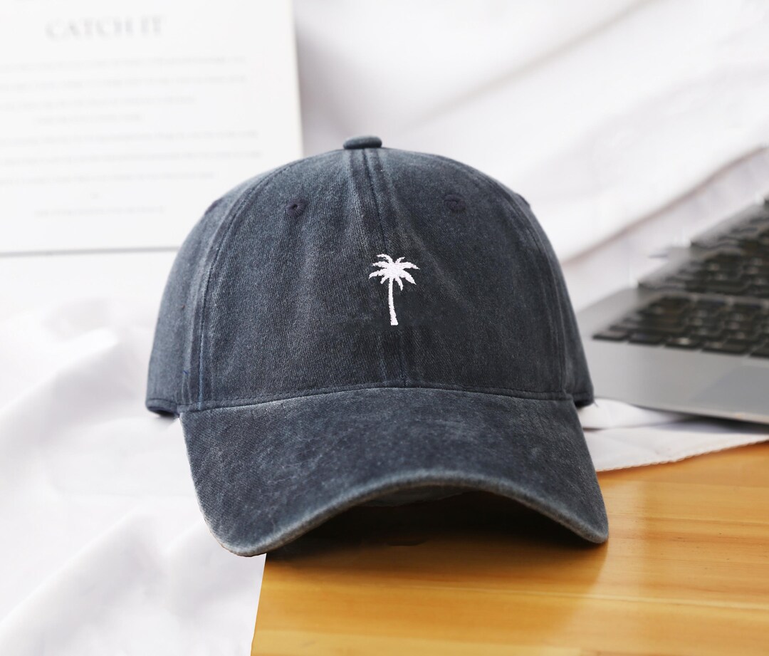 Palm Tree Embroidered Dad Hat: Custom Cotton Baseball Cap - Etsy